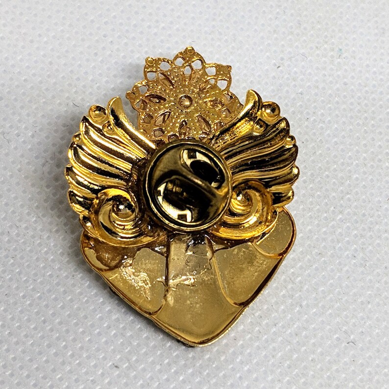 Vintage Angel Lapel Pin, Gold & Silver Tone Christmas or Guardian Angel ...