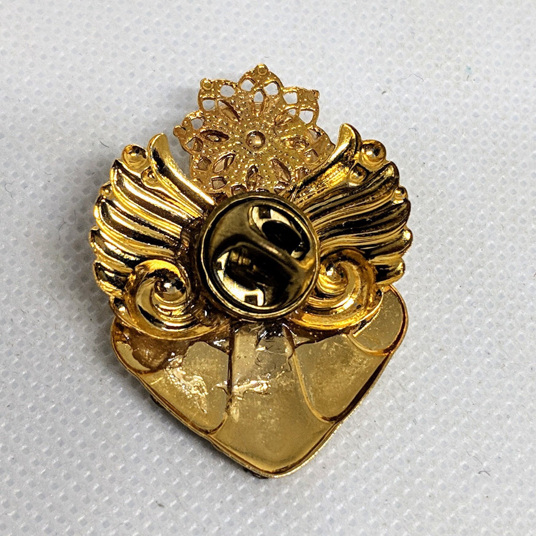 Vintage Angel Lapel Pin, Gold & Silver Tone Christmas or Guardian Angel ...