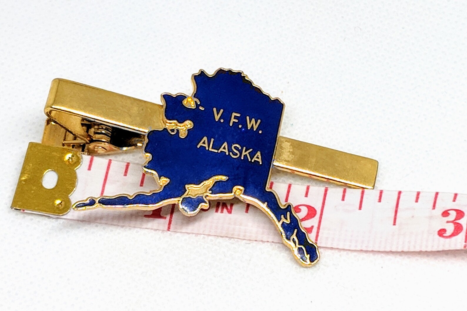 VFW Alaska Tie Bar/ Tie Clip, Vintage Veterans of Foreign Wars, Blue ...