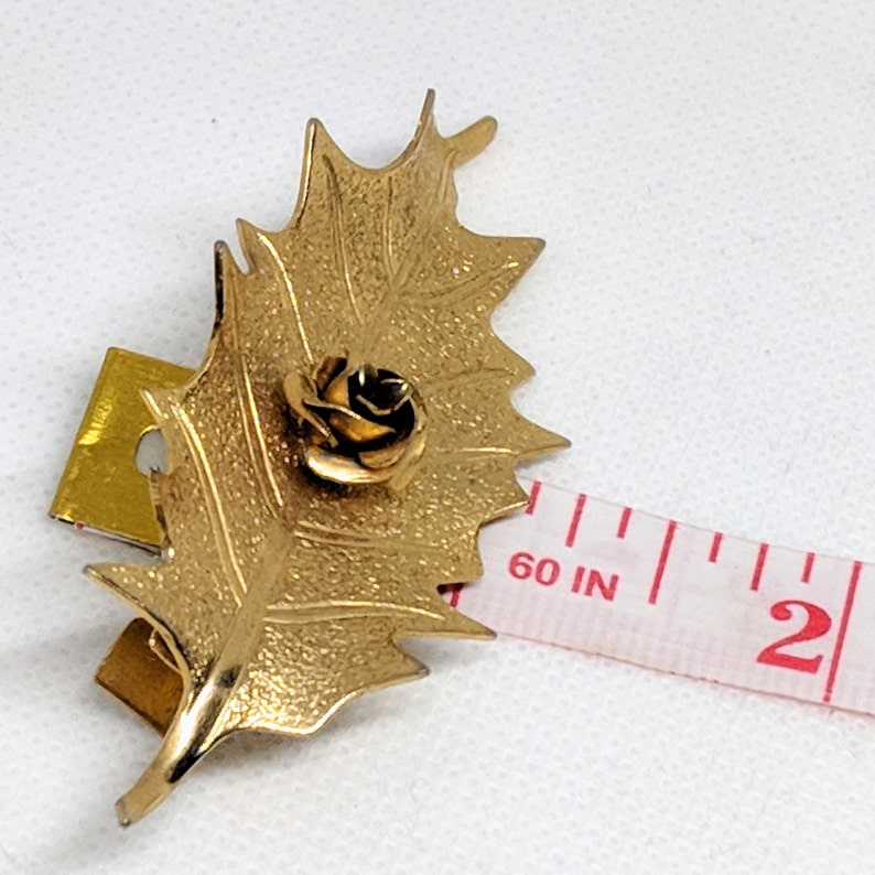 Vintage Golden Leaf & Flower Hair Clip Gold Tone Barrette - Etsy