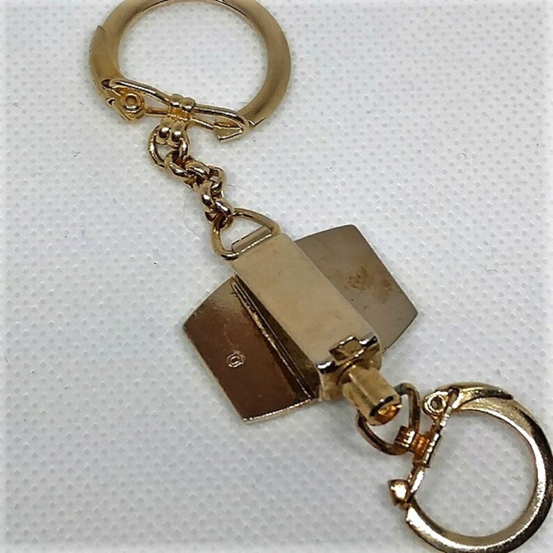 Mid-century F Initial Key Fob Vintage Monogram/ Letter F Key Ring Black ...