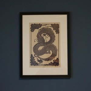 Chinese Water Dragon / Original Blockprint / A4 - Etsy