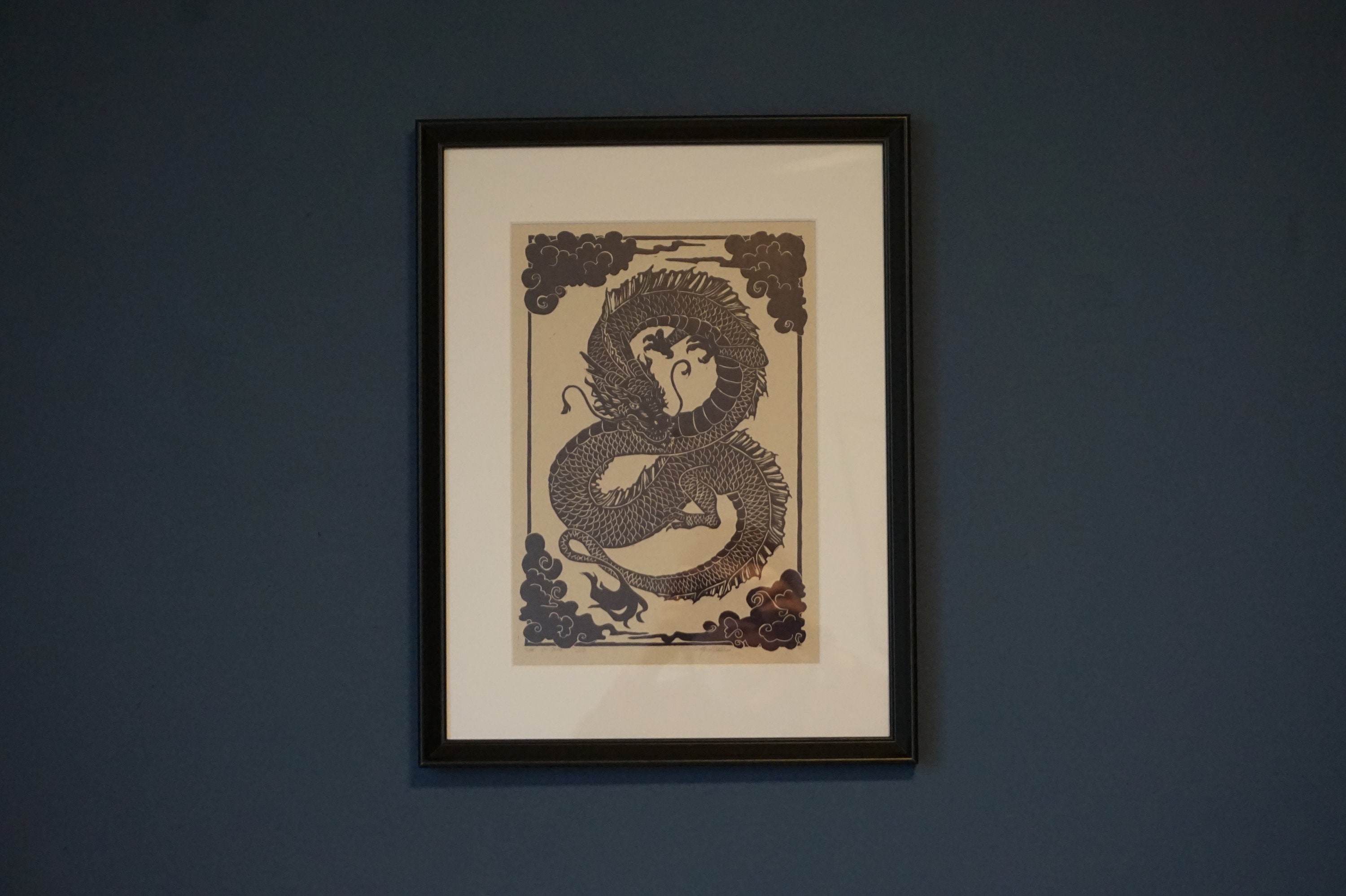 Chinese Water Dragon / Original Blockprint / A4 - Etsy