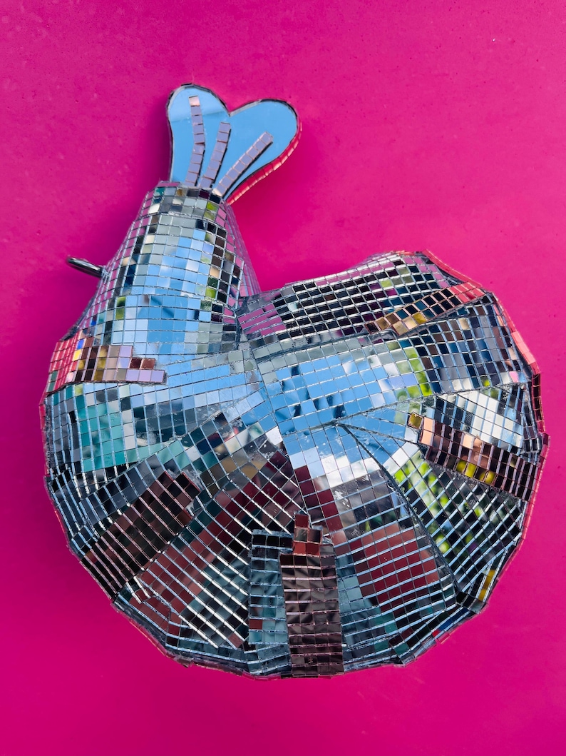 Tiger Shrimp Disco Ball Sculpture – Mirror Tile Tiki Decor, Rose Gold ...