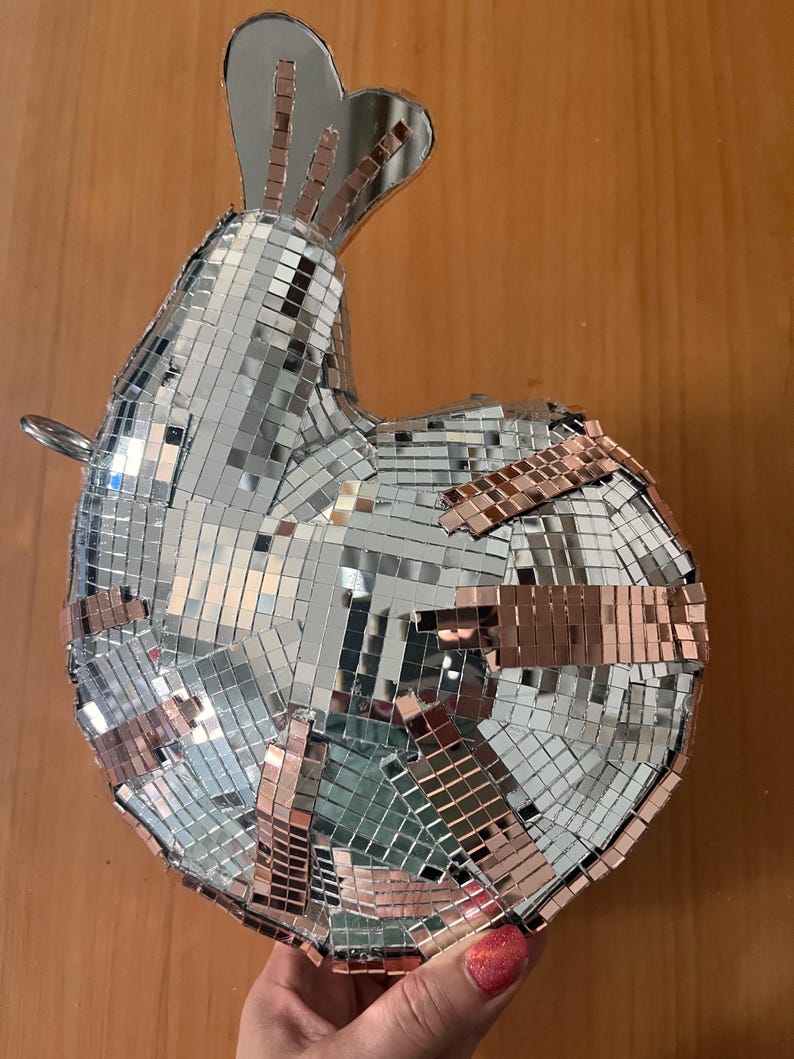 Tiger Shrimp Disco Ball Sculpture – Mirror Tile Tiki Decor, Rose Gold ...
