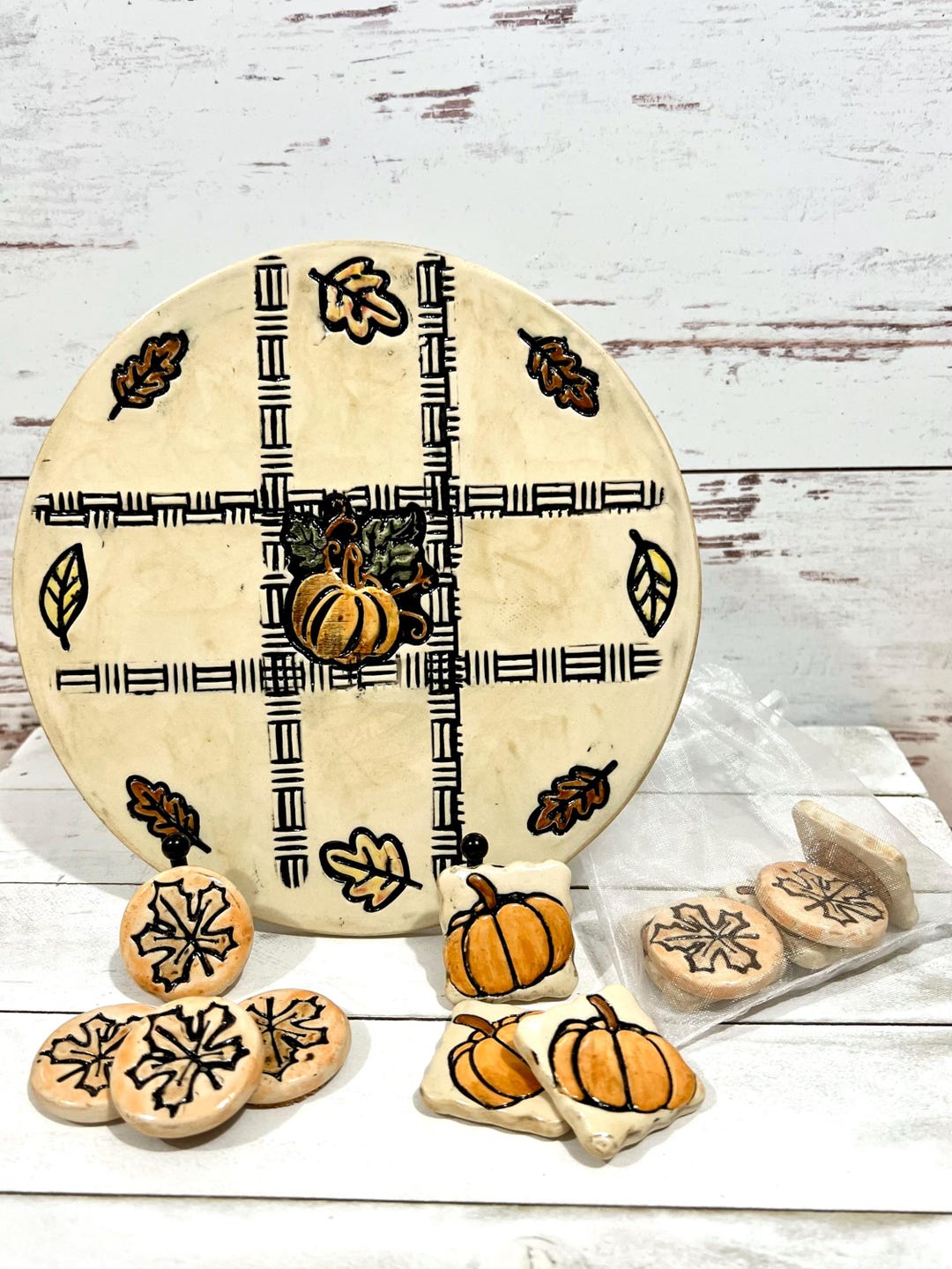 Games People Play Tic Tac Toe Set - Fall Theme - Etsy