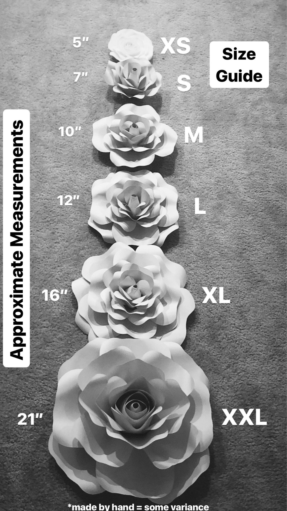 L XL or XXL Paper Roses Big Paper Flowers Large Flower - Etsy