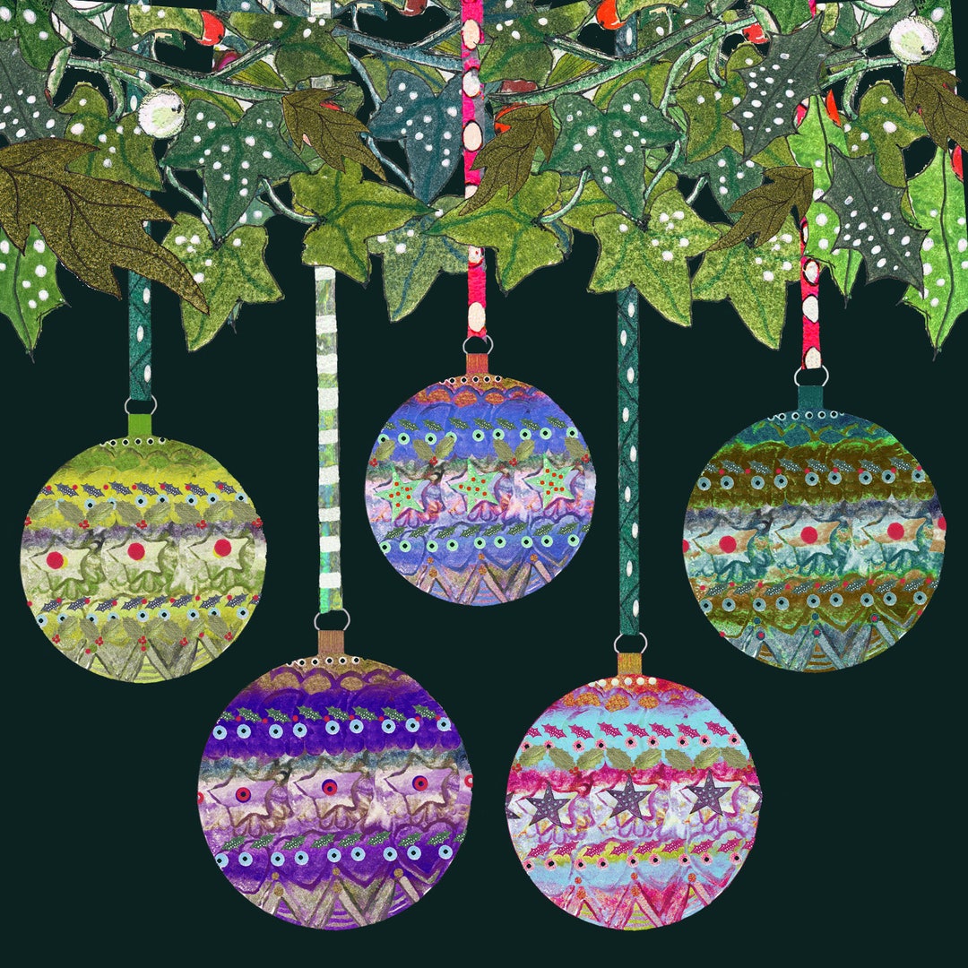 Christmas Baubles' Christmas Card - Etsy UK