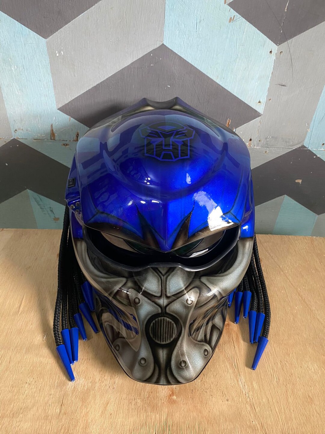 Real Pict Predator Helmet Custom Blue - Etsy