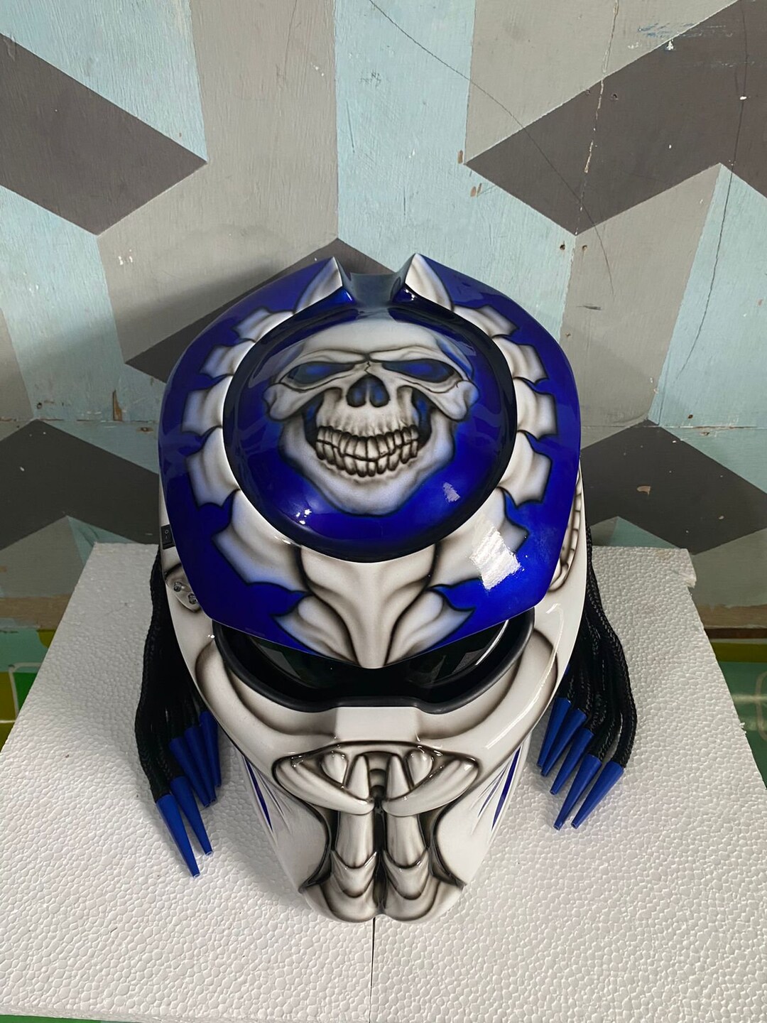 Real Pict Predator Helmet Custom Blue - Etsy