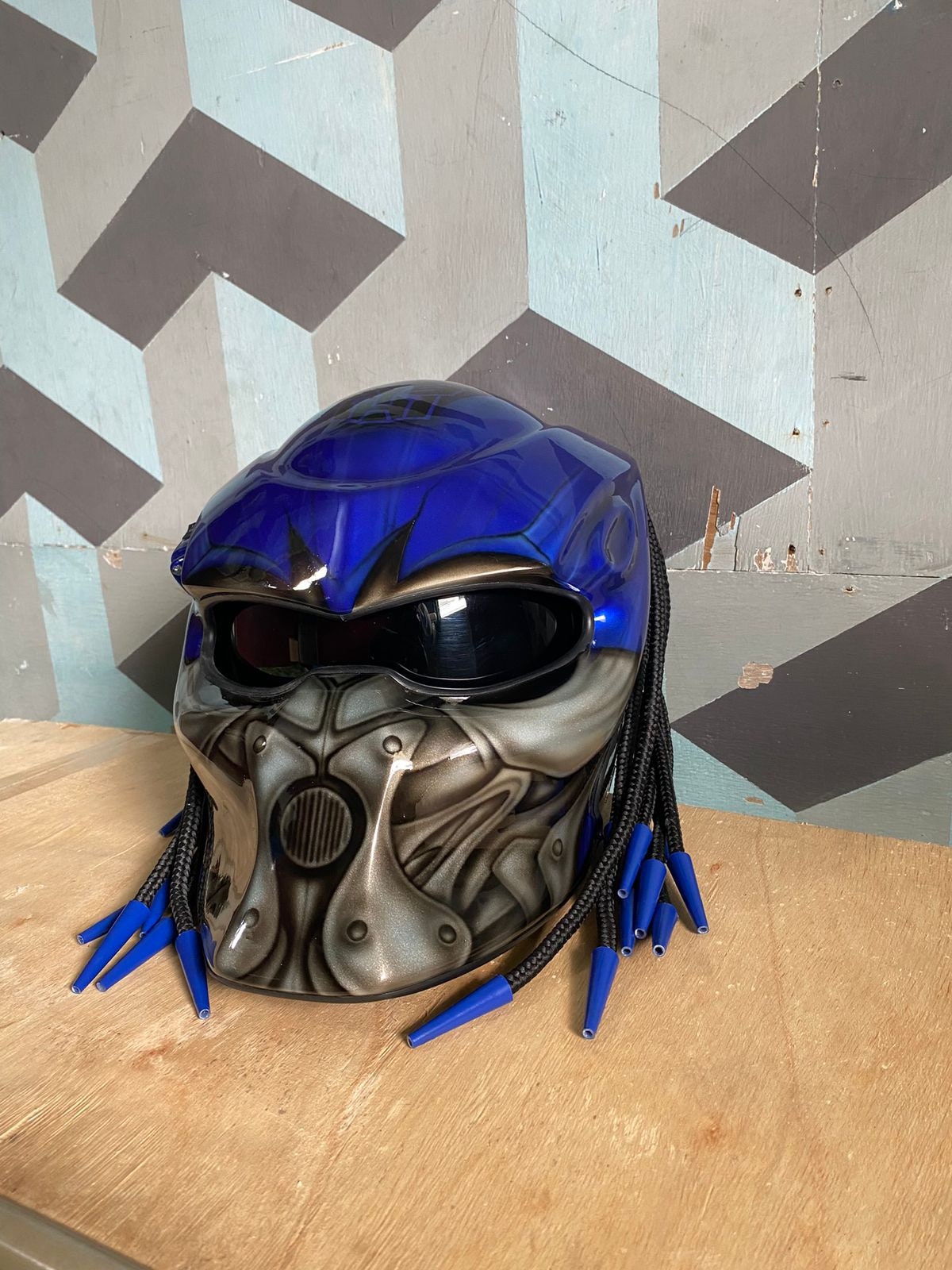 Real Pict Predator Helmet Custom Blue - Etsy