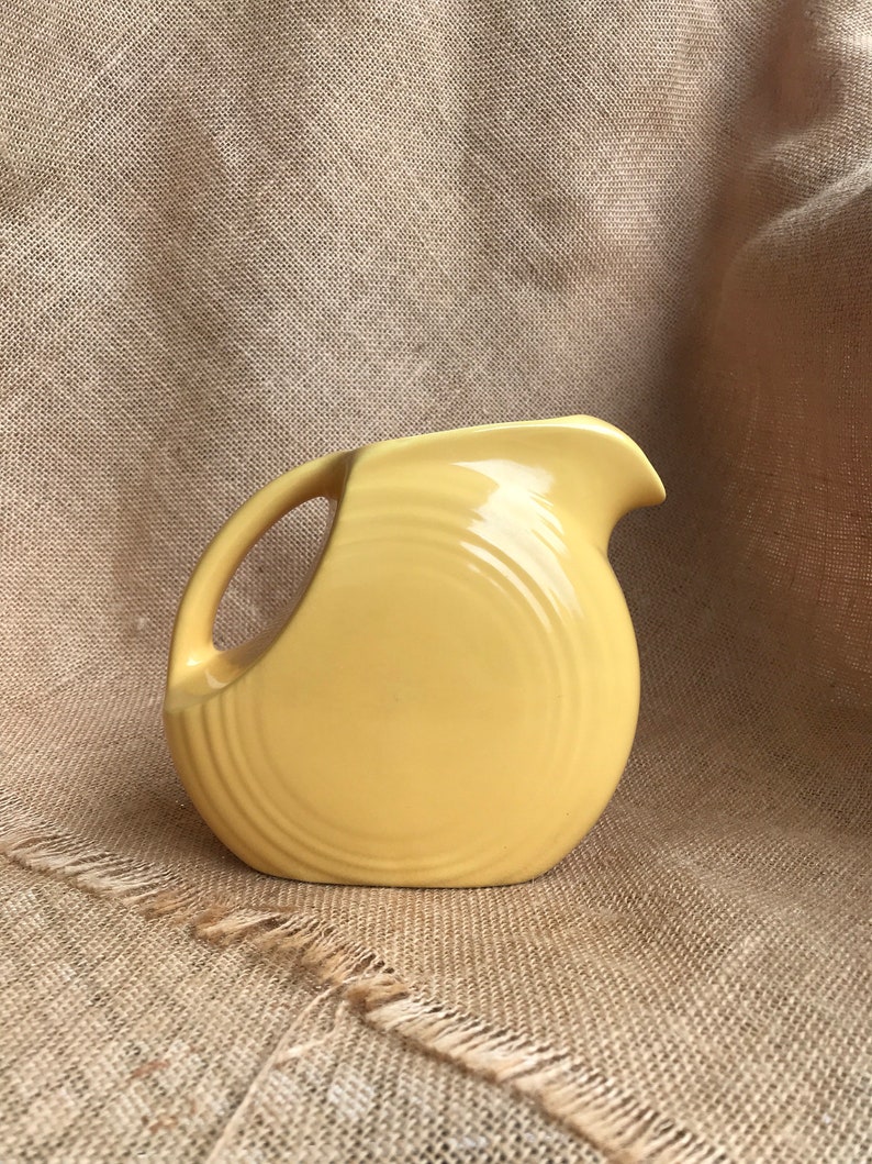 Vintage Yellow Small Fiesta Disk Pitcher 1936-1969 - Etsy