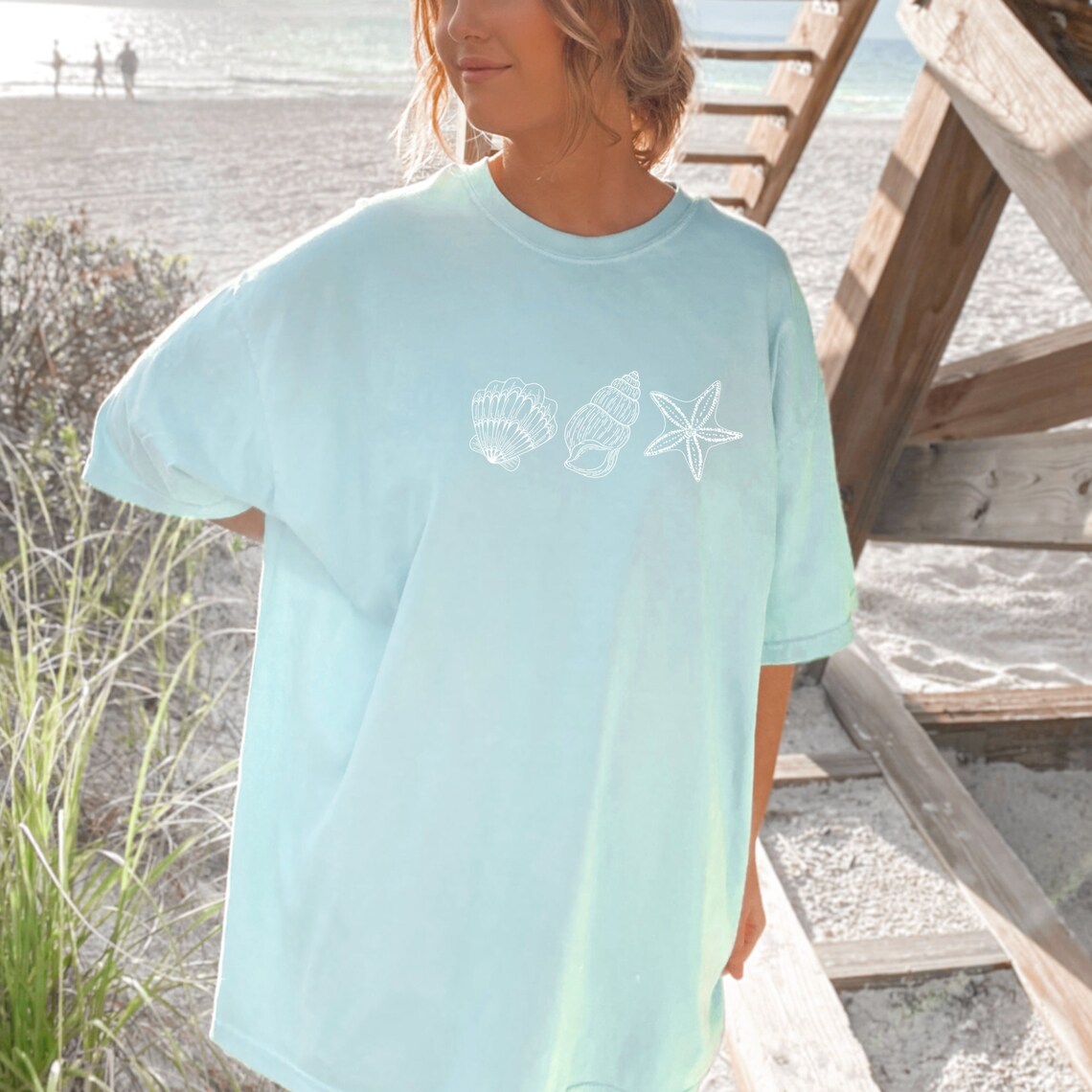 Seashells Tshirt Ocean Tshirt Vacation Shirt Beach Shirt Oversized T ...