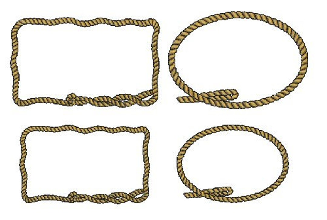 Rope Frames Set Embroidery Machine Designs, Set of 4, Western Rope ...