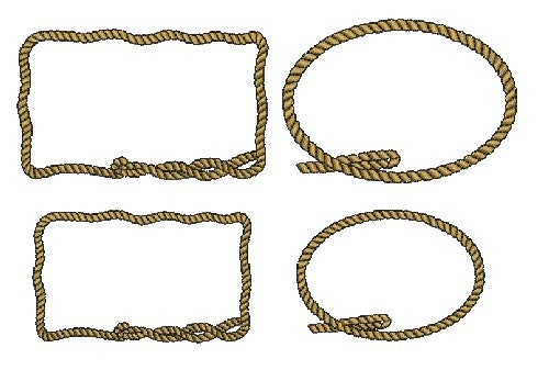 Rope Frames Set Embroidery Machine Designs, Set of 4, Western Rope ...