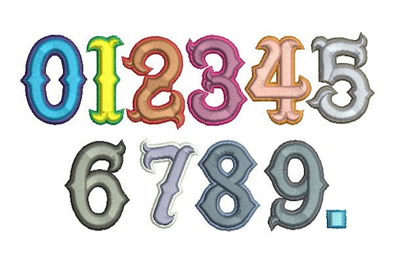 Puff Style Numbers Set Machine Embroidery Design 2 - Etsy