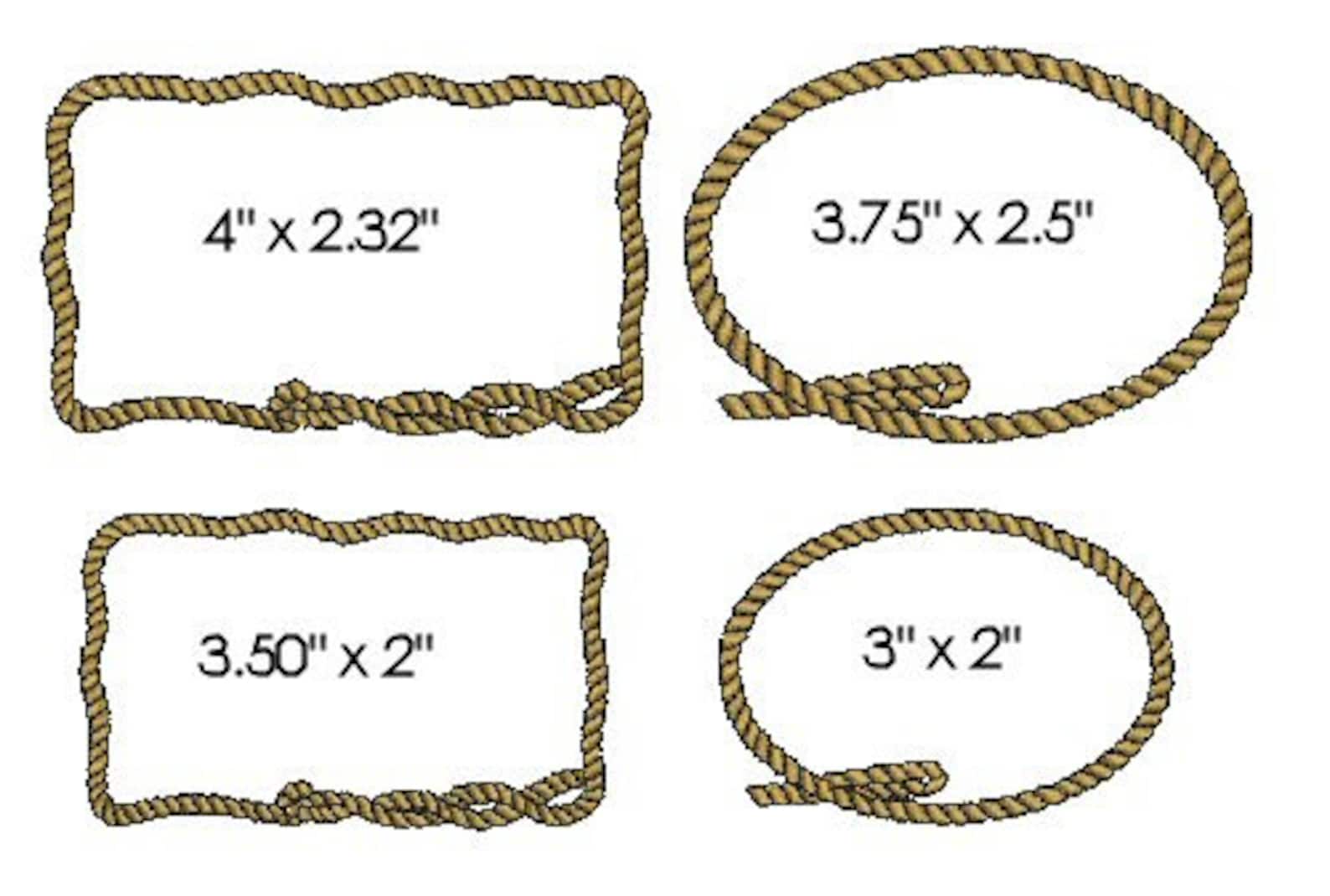 Rope Frames Set Embroidery Machine Designs, Set of 4, Western Rope ...