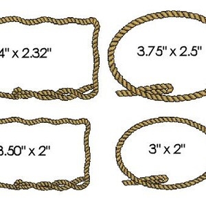 Rope Frames Set Embroidery Machine Designs, Set of 4, Western Rope ...