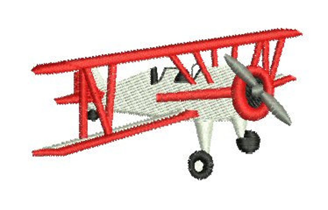 Airplane Machine Embroidery Design Biplane Flying Pilot Aviation - Etsy