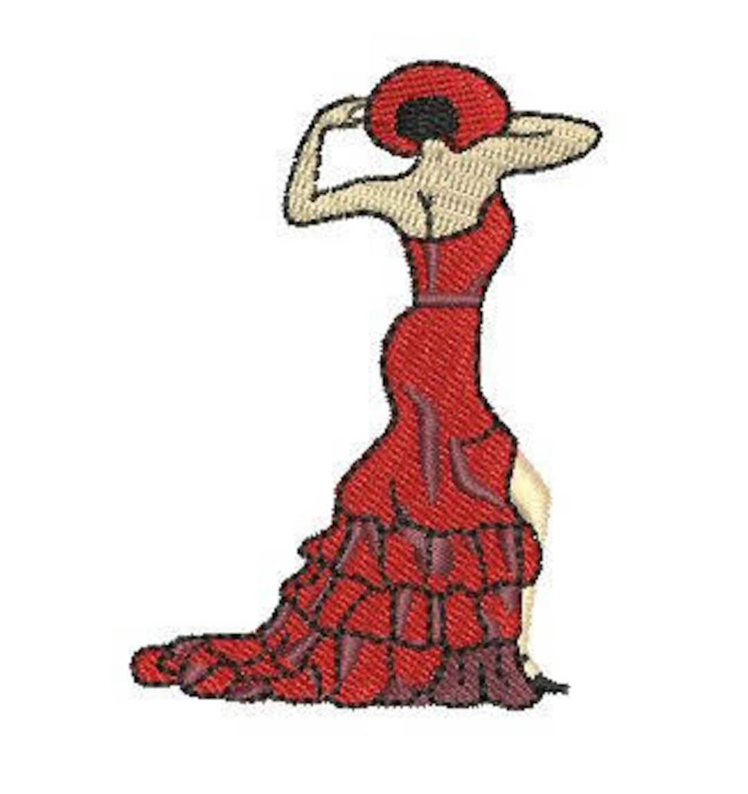 Flamenco Dancer Machine Embroidery Design Dancing Lady - Etsy