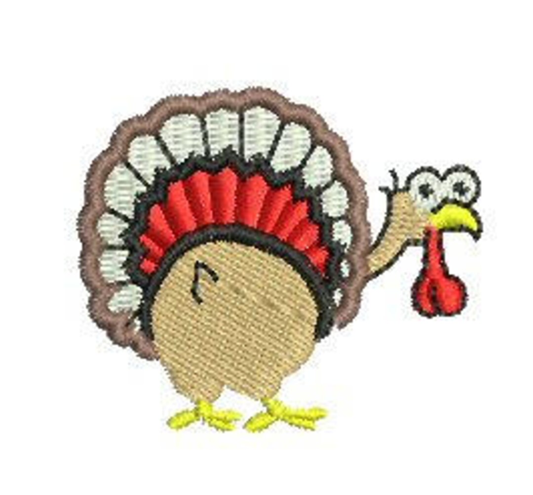 Goofy Turkey Machine Embroidery Design - Etsy