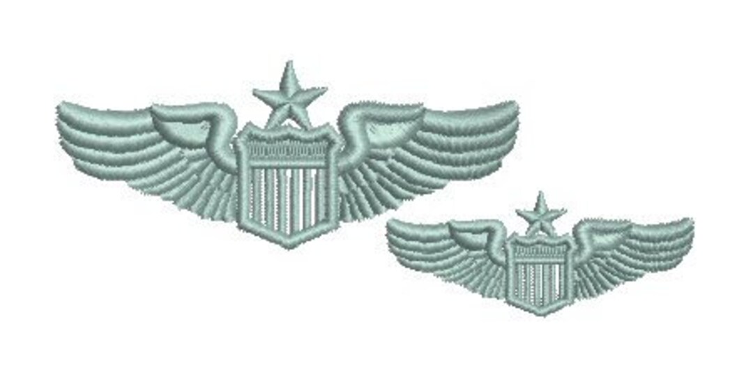 Needleup - Senior Pilot Wings Embroidery Design Flying Plane - Etsy