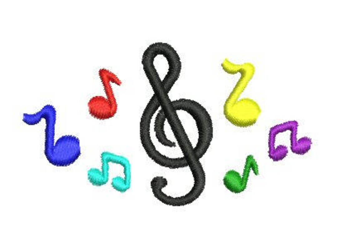 Music Notes Machine Embroidery Design Treble Song Note - Etsy
