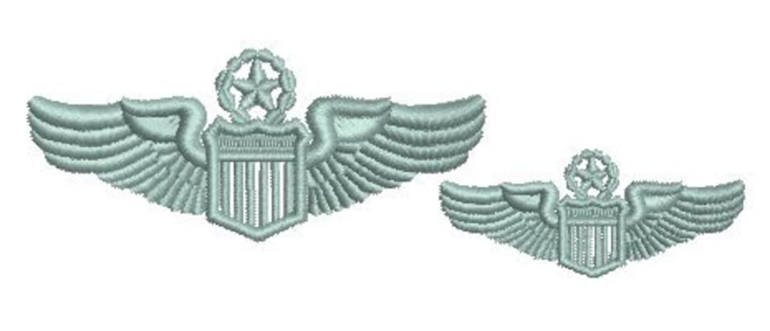 Commander Pilot Wings Embroidery Machine Design Pilot Flying Plane ...