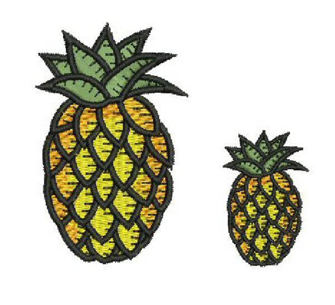 Pineapple Machine Embroidery Design 2 SIZES Tropical Fruit Hawaii - Etsy