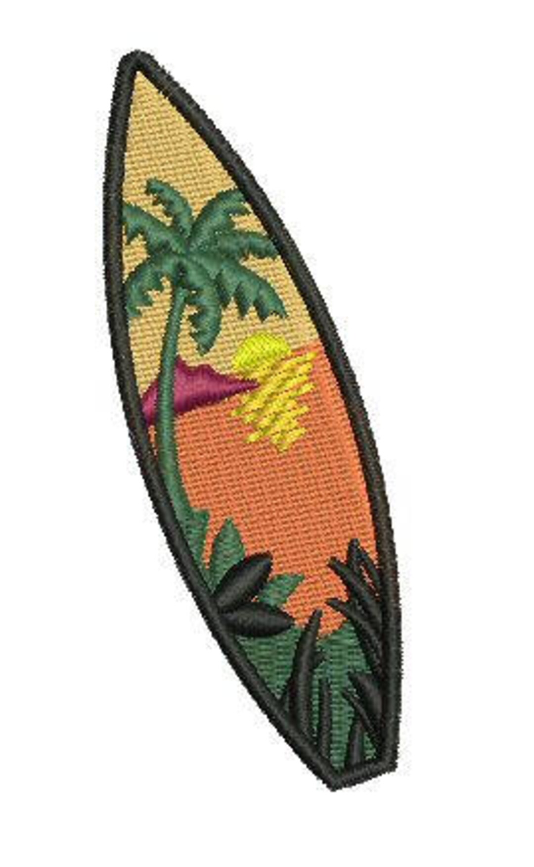 Tropical Surfboard Machine Embroidery Design Island Ocean Sea Sport ...