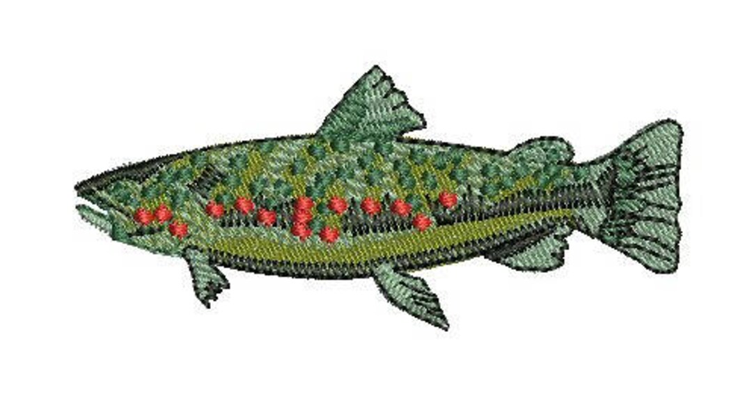 Trout Machine Embroidery Design River Fish Animal Wild Stream - Etsy