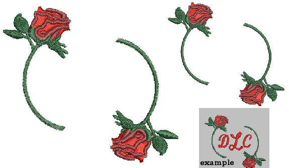 Rose Monogram Frame Machine Embroidery Design Flower Floral Valentine ...