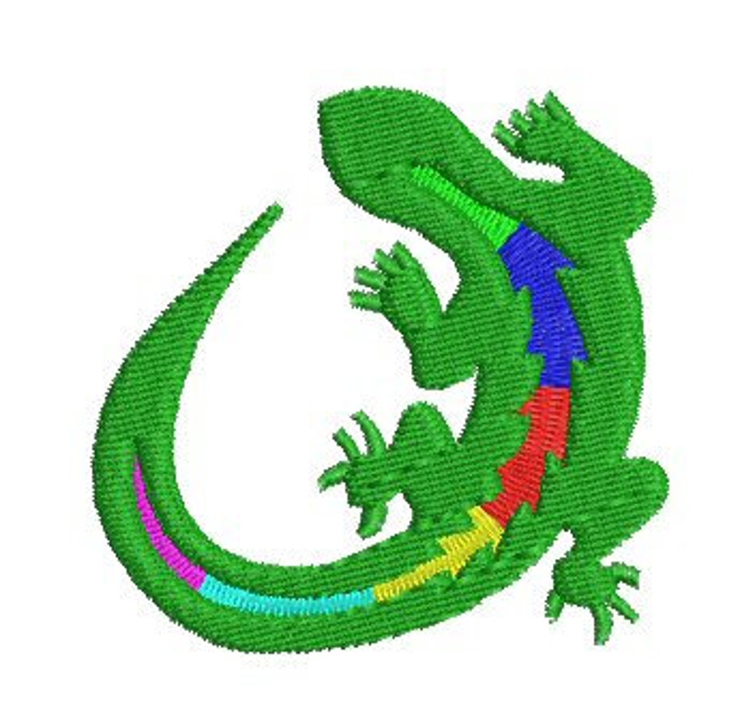Gecko Machine Embroidery Design Lizard Animal Zoo - Etsy