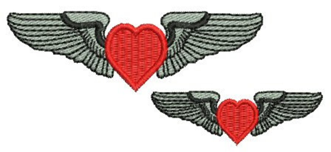 Sweetheart Pilot Wings Machine Embroidery Design Flying Plane Pilot Air ...