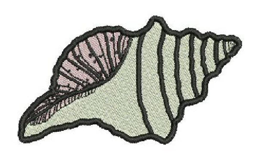 Sea Shell Machine Embroidery Design Conch Ocean Tropical Sand - Etsy