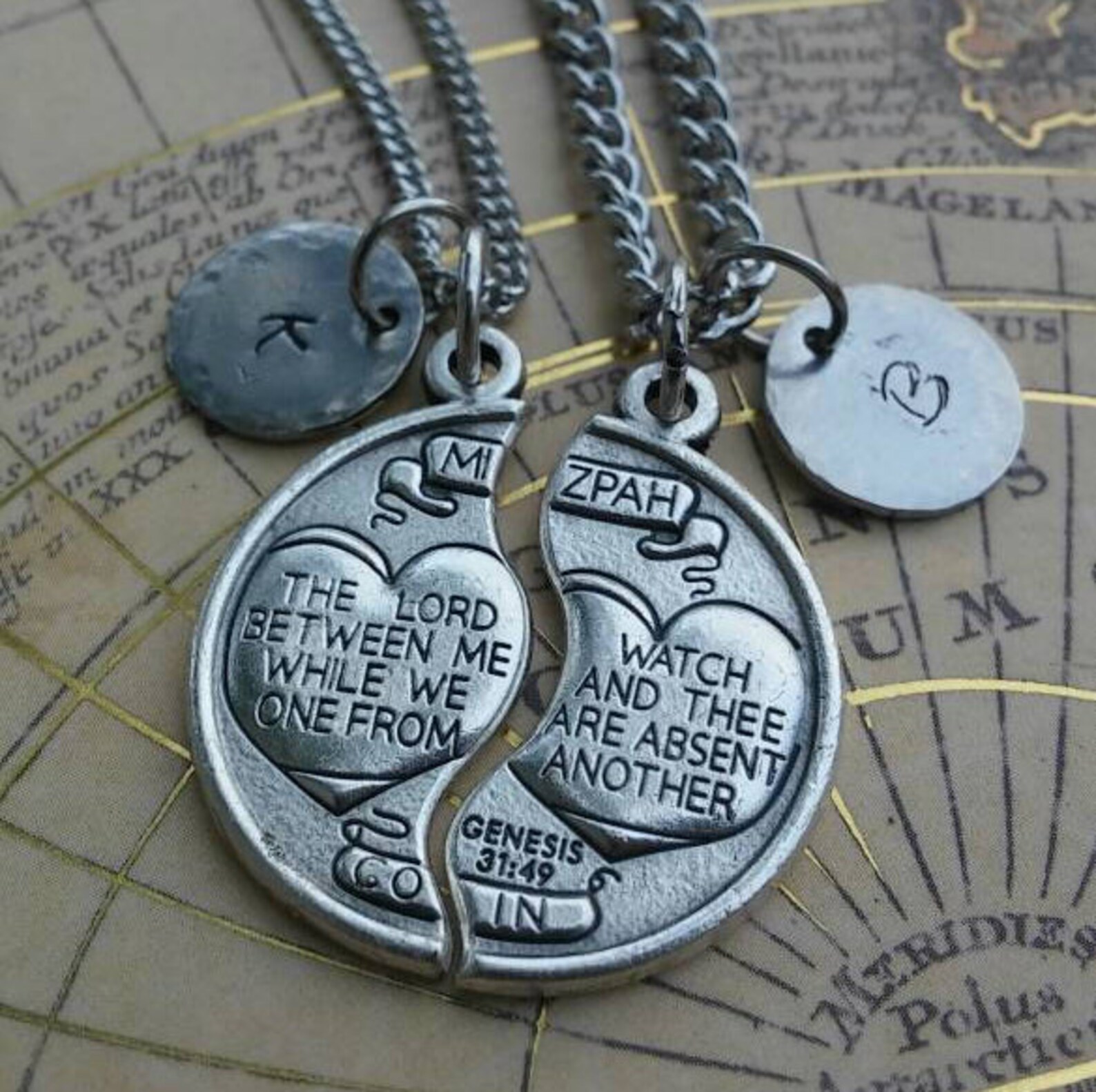 Personalized Couples Necklace Set Couples Jewelry Matching Necklaces ...