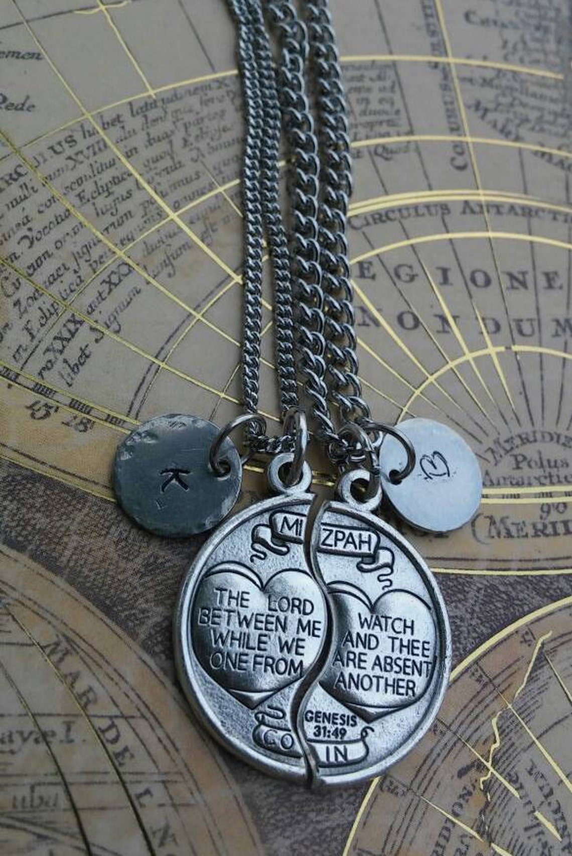 Personalized Couples Necklace Set Couples Jewelry Matching Necklaces ...