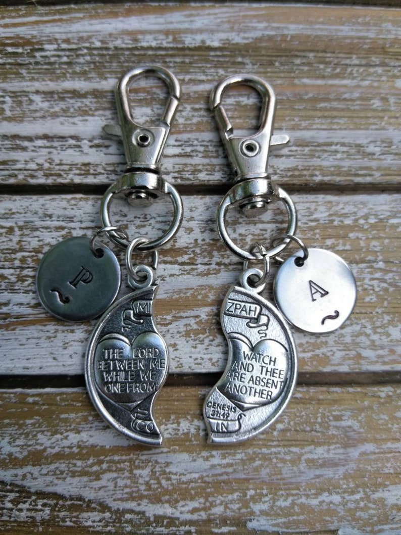 Personalized Couples Key Chain Set. Couples Matching Key Chains. Set of ...