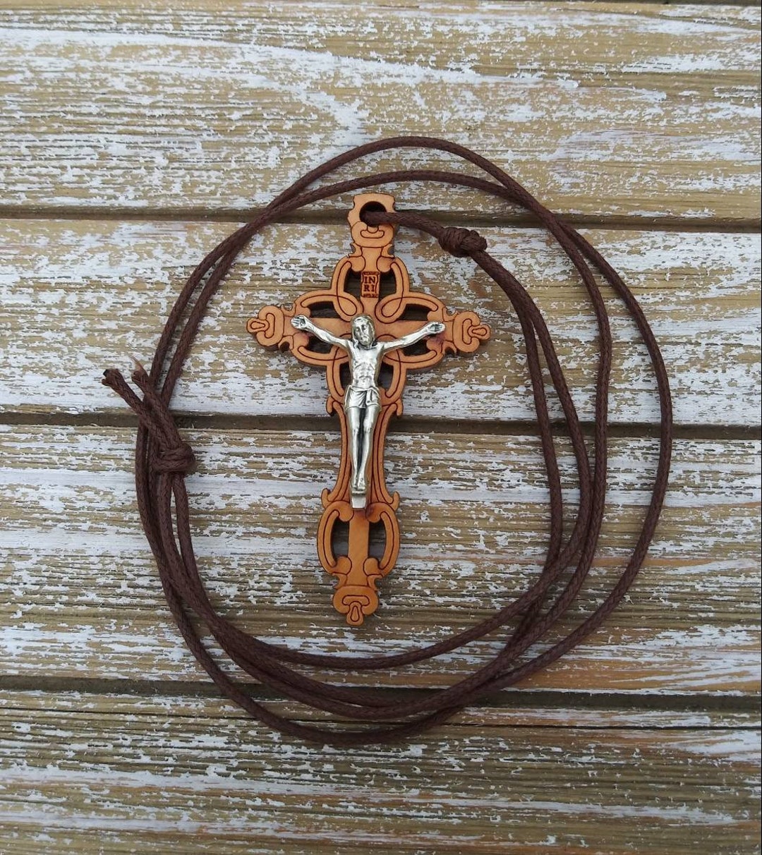 Olive Wood Laser Cut Crucifix. Orthodox Crucifix. Byzantine Crucifix ...