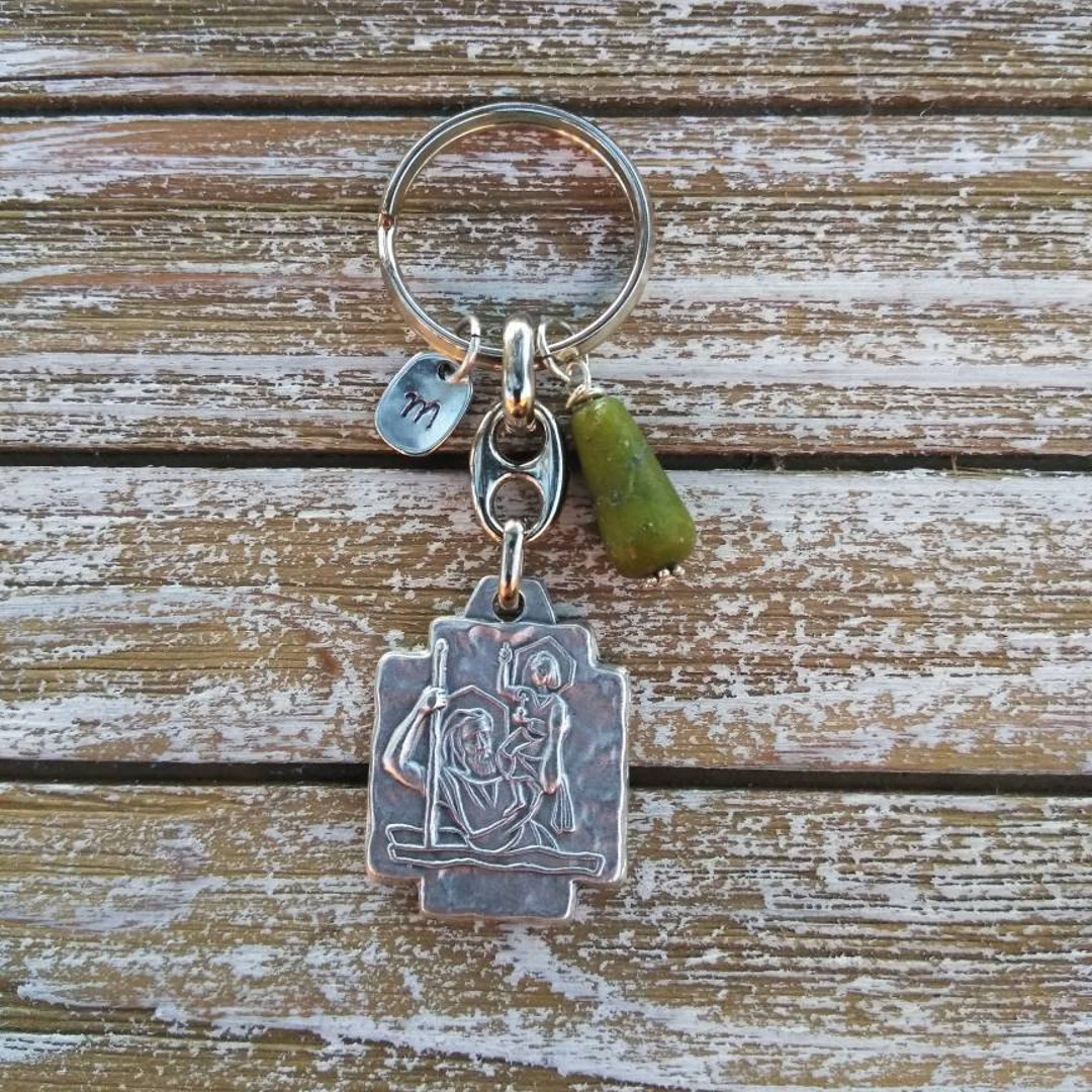St Christopher / Holy Family Key Chain. Personalised Gift. Keychain ...