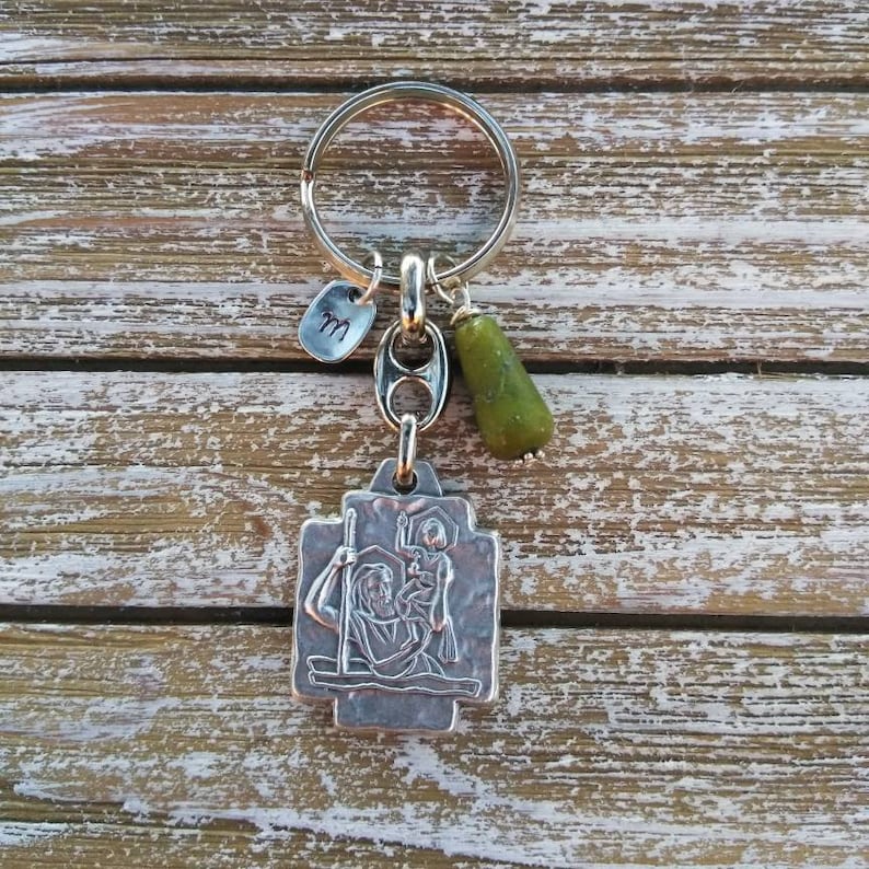 St Christopher / Holy Family Key Chain. Personalised Gift. Keychain ...