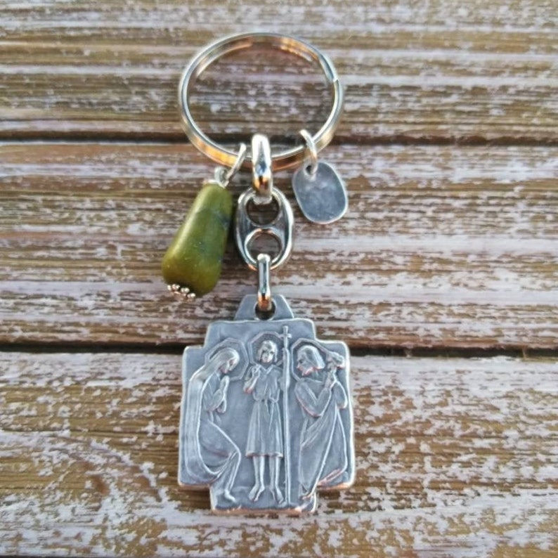 St Christopher / Holy Family Key Chain. Personalised Gift. Keychain ...