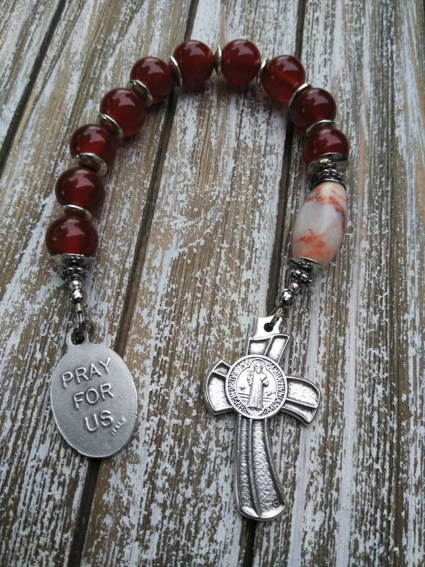 Personalized Hand Stamped Rosary Handcrafted Pocket Rosary Prayer Beads ...