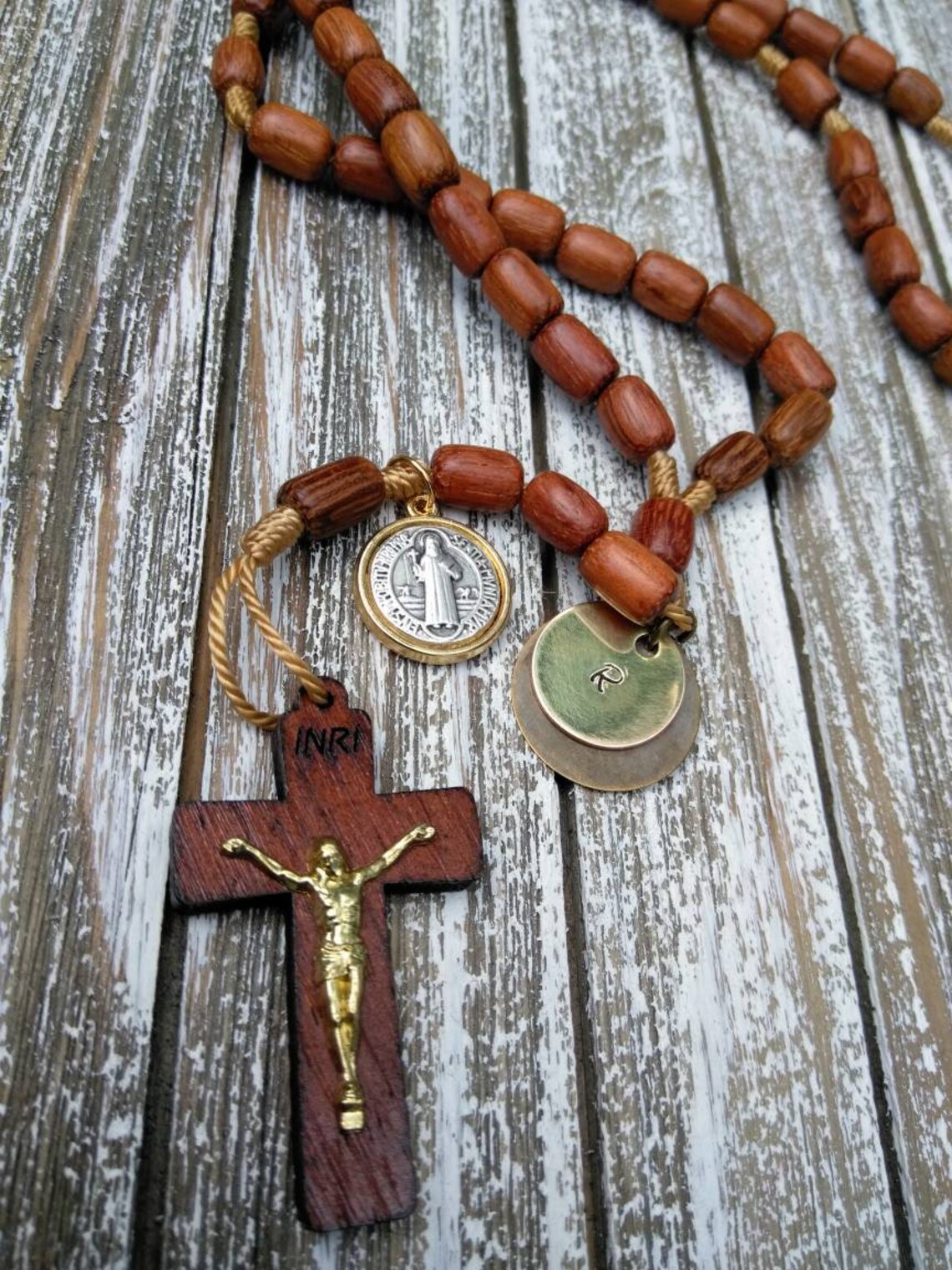 Jabota Wood Rosary. Traditional five decade personalized | Etsy