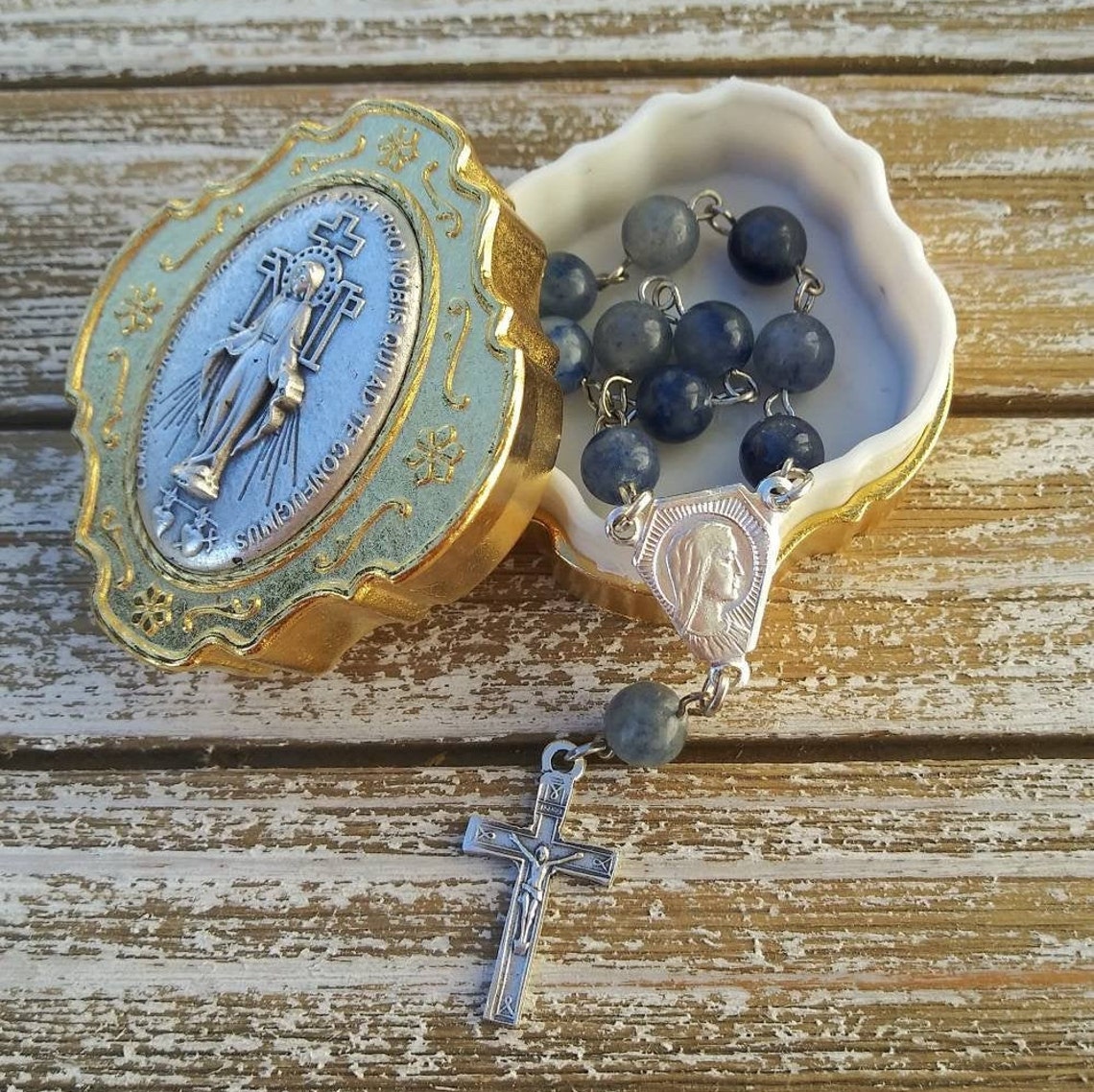 Baptism Gift. Rosary Chaplet and Case. Rosary With Keepsake | Etsy