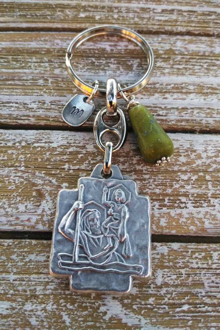 St Christopher / Holy Family Key Chain. Personalised Gift. Keychain ...