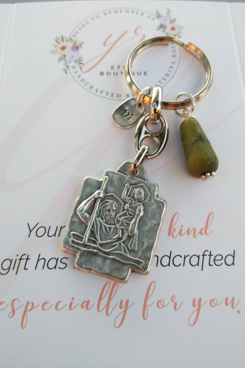 St Christopher / Holy Family Key Chain. Personalised Gift. Keychain ...