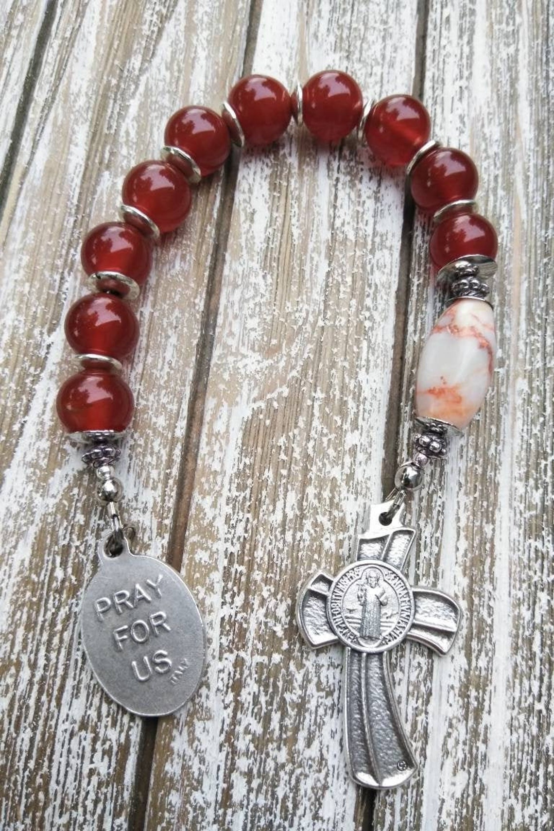 Personalized Hand Stamped Rosary Handcrafted Pocket Rosary Prayer Beads ...