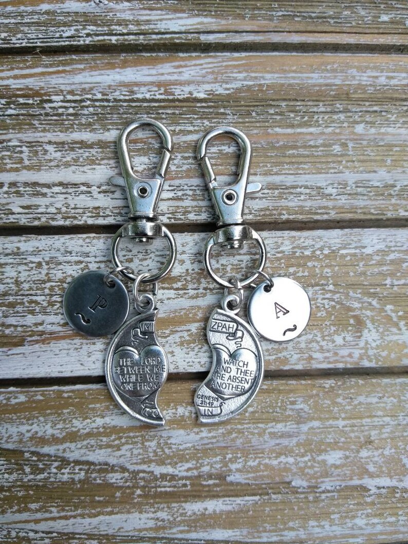 Personalized Couples Key Chain Set. Couples Matching Key Chains. Set of ...