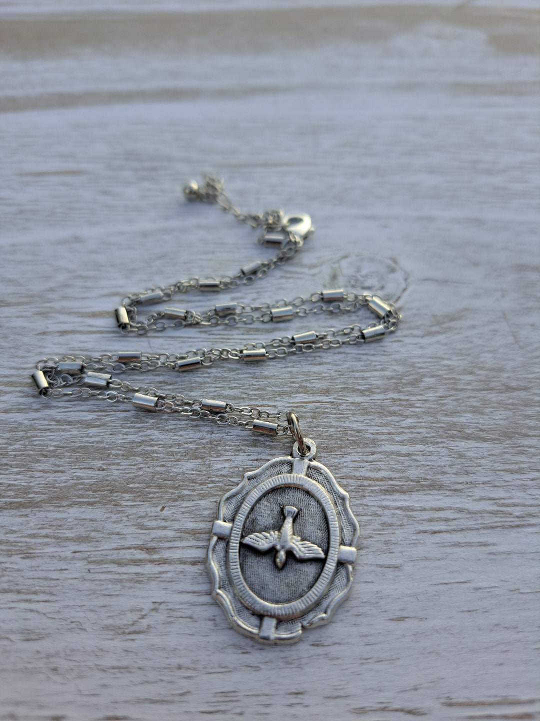 Holy Spirit Necklace. Holy Spirit Medal. Easter Gift. Baptism Gift ...